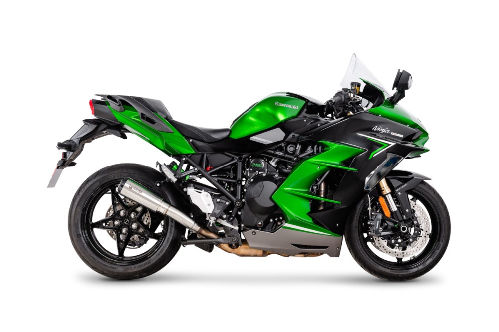 Scorpion Red Power Exhaust Brushed Stainless Kawasaki Ninja H2 SX 2022 ...