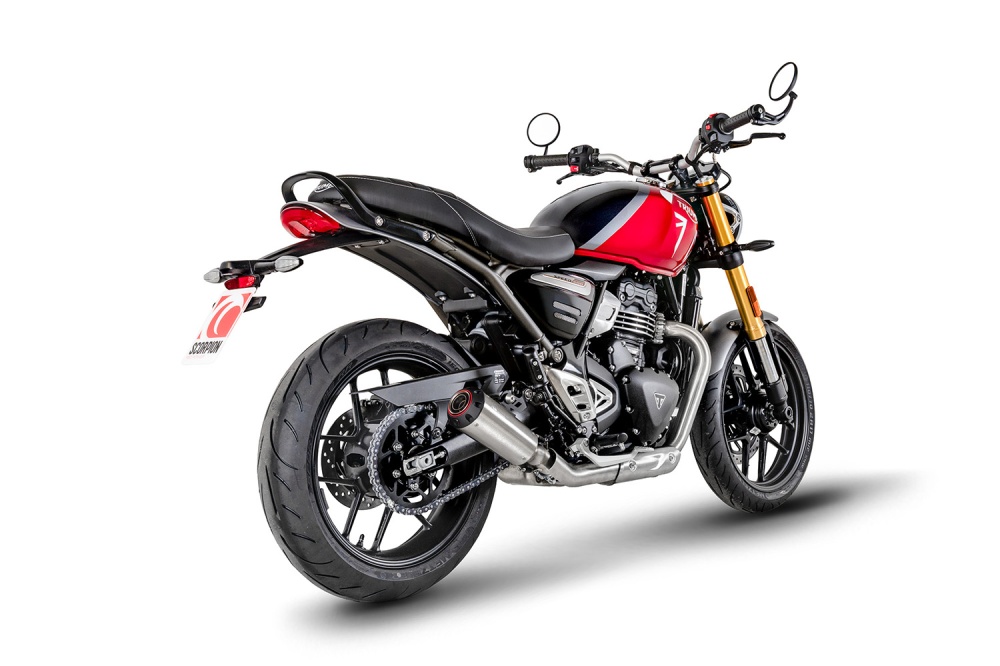 Scorpion Red Power Brushed Stainless Exhaust - Triumph Speed 400 (2024 ...