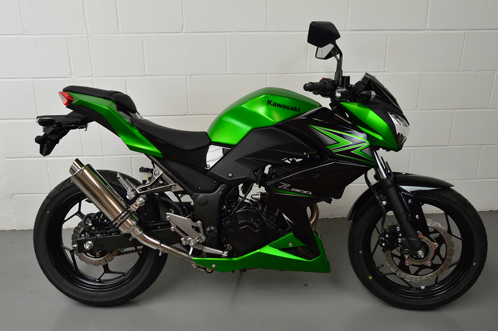 Kawasaki Z300 Round Moto GP XLS Polished Stainless Exhaust ...