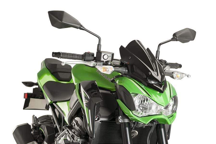 Black Puig Sports Screen - Kawasaki Z900 (2017-2019) - spengineering.co.uk