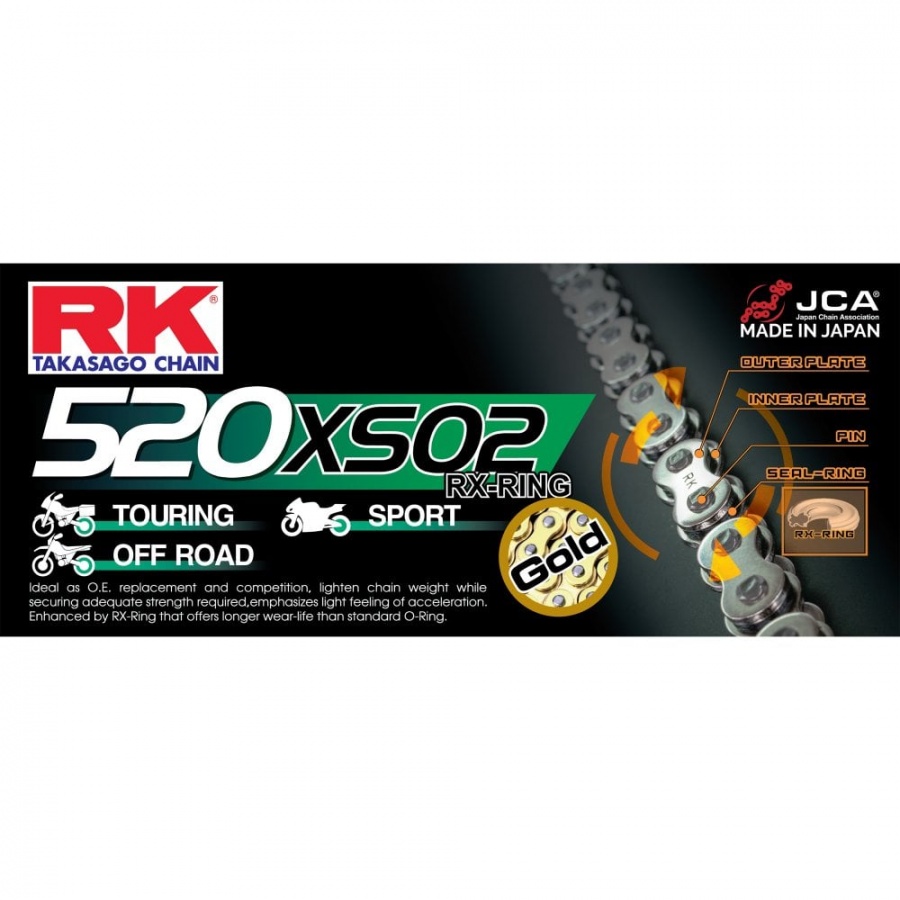 RK XSO 520 PRO X Ring Gold Chain - spengineering.co.uk