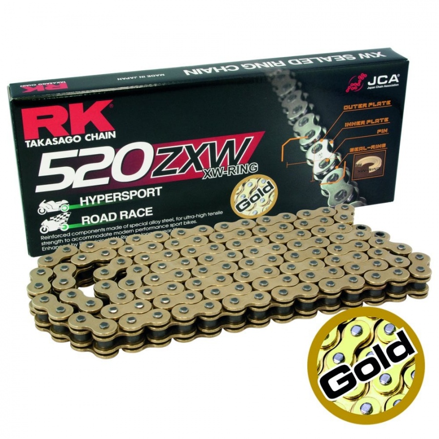 RK ZXW 520 Premium X Ring Gold Chain - spengineering.co.uk